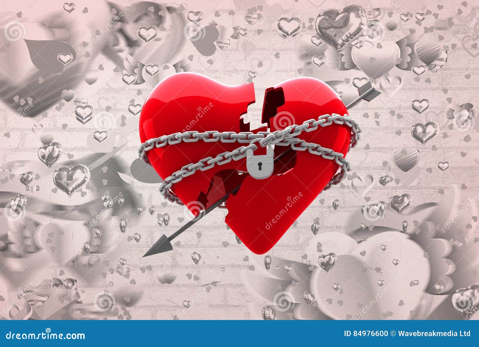 Composite Image of Locked Heart 3d Stock Photo - Image of energy ...