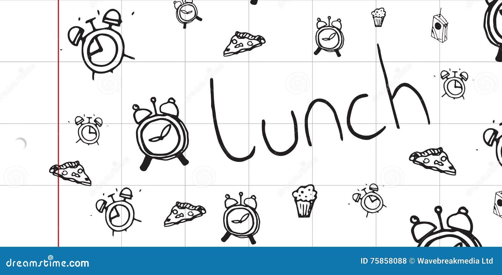 Composite Image of Lunch Doodle Stock Illustration - Illustration of ...