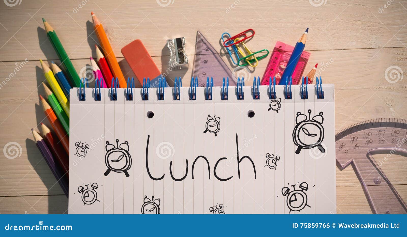 Composite Image of Lunch Doodle Stock Photo - Image of pupil, back ...