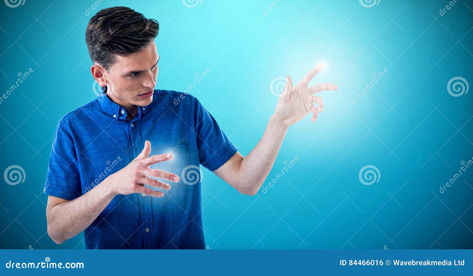 Composite Image of Man Making Hand Gesture Stock Photo - Image of ...