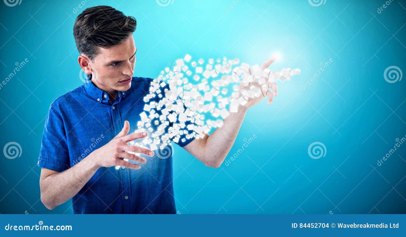 Composite Image of Man Making Hand Gesture 3d Stock Photo - Image of ...