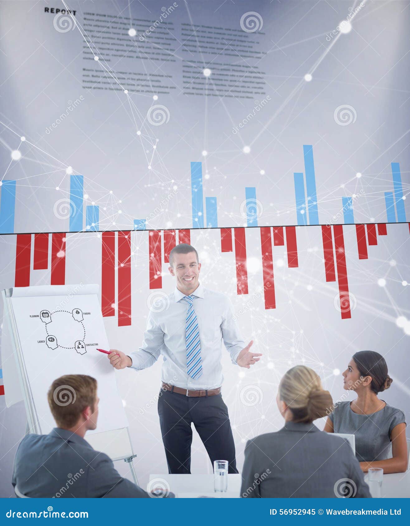 Composite Image of Manager Presenting Whiteboard To His Colleagues ...