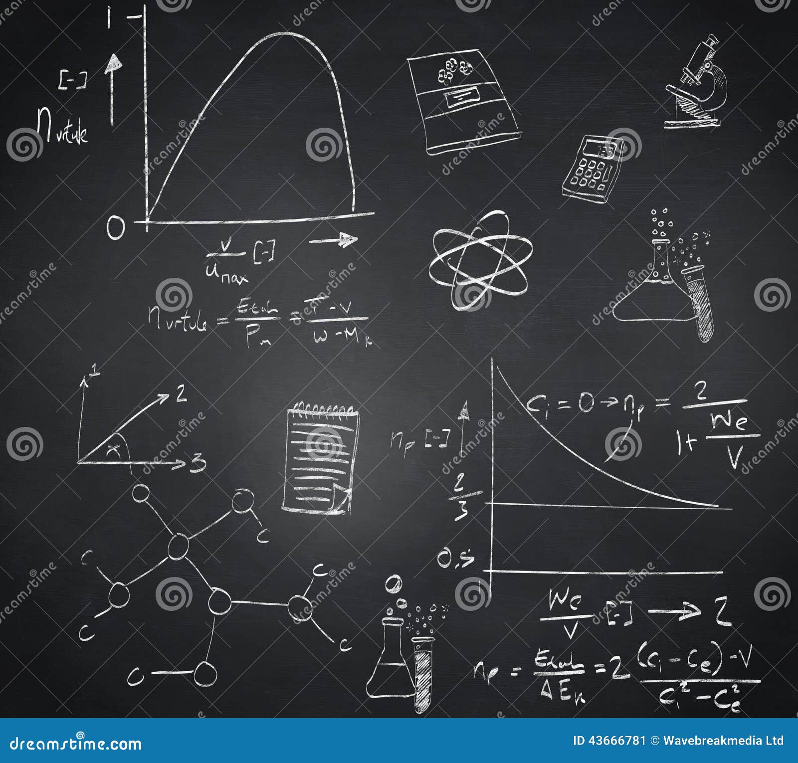 Composite Image of Math and Science Doodles Stock Illustration ...