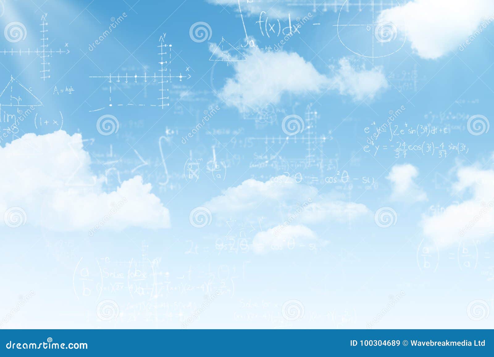 Composite Image of Maths Over Blue Background Stock Illustration ...