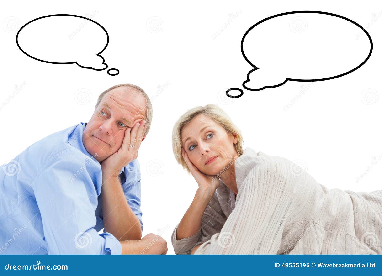 Composite Image of Mature Couple Lying and Thinking Stock Illustration ...