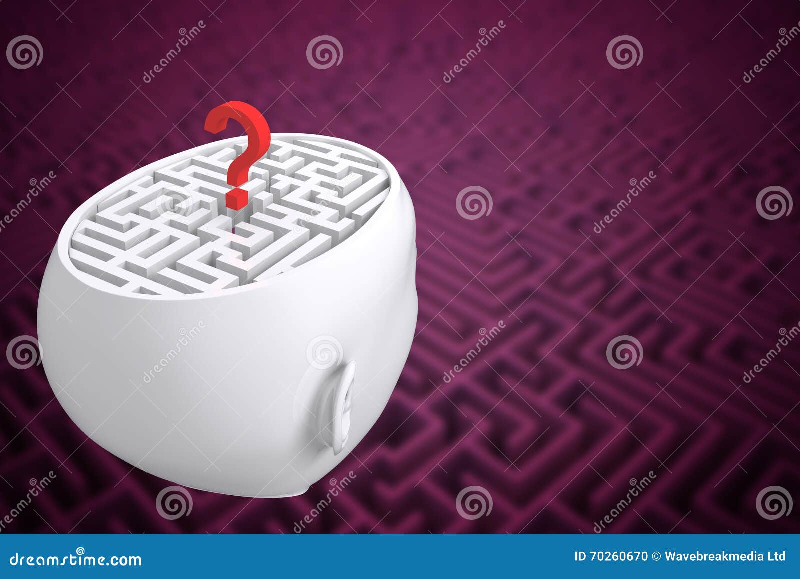 Composite Image of Maze As Brain with Question Mark Stock Illustration ...