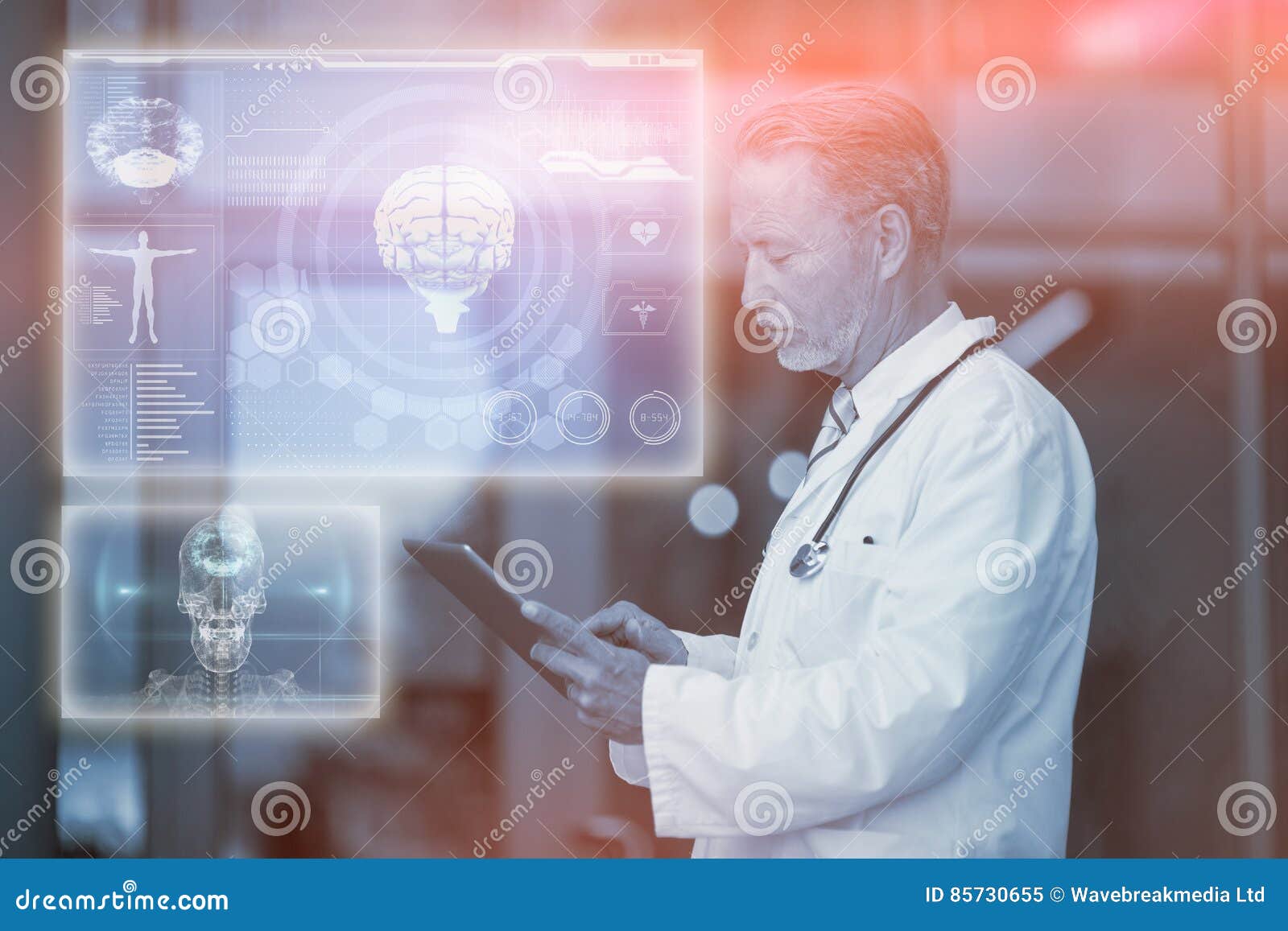 Composite Image of Medical Biology Interface in Blue 3d Stock Image ...