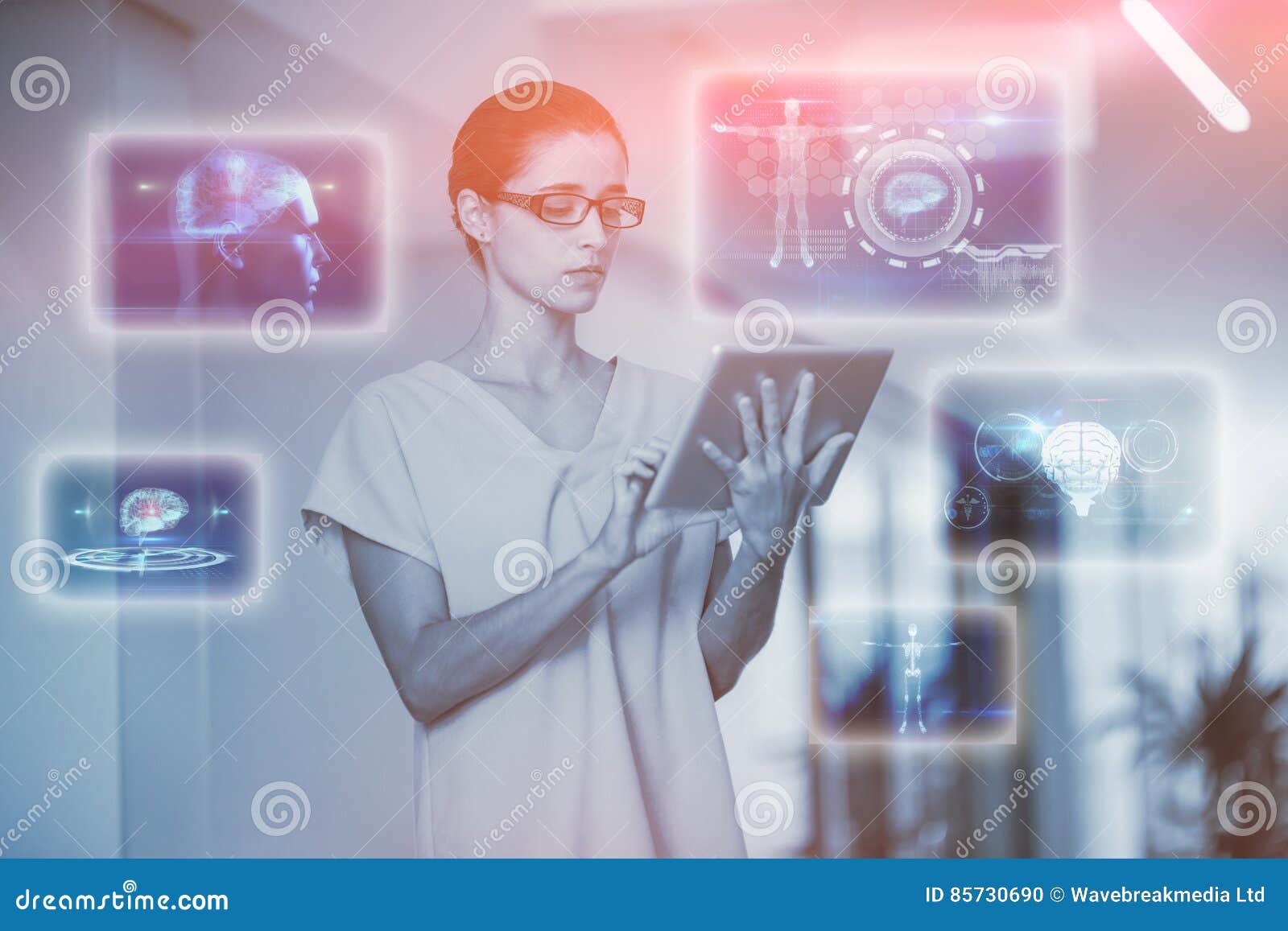 Composite Image of Medical Interface in Blue and Black 3d Stock Photo ...