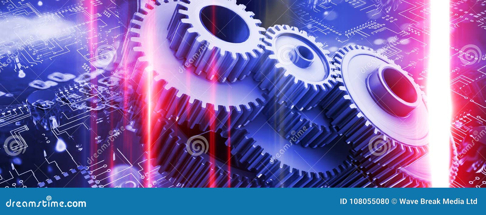Composite Image of Metal Cogs and Wheels Connecting Stock Photo - Image ...