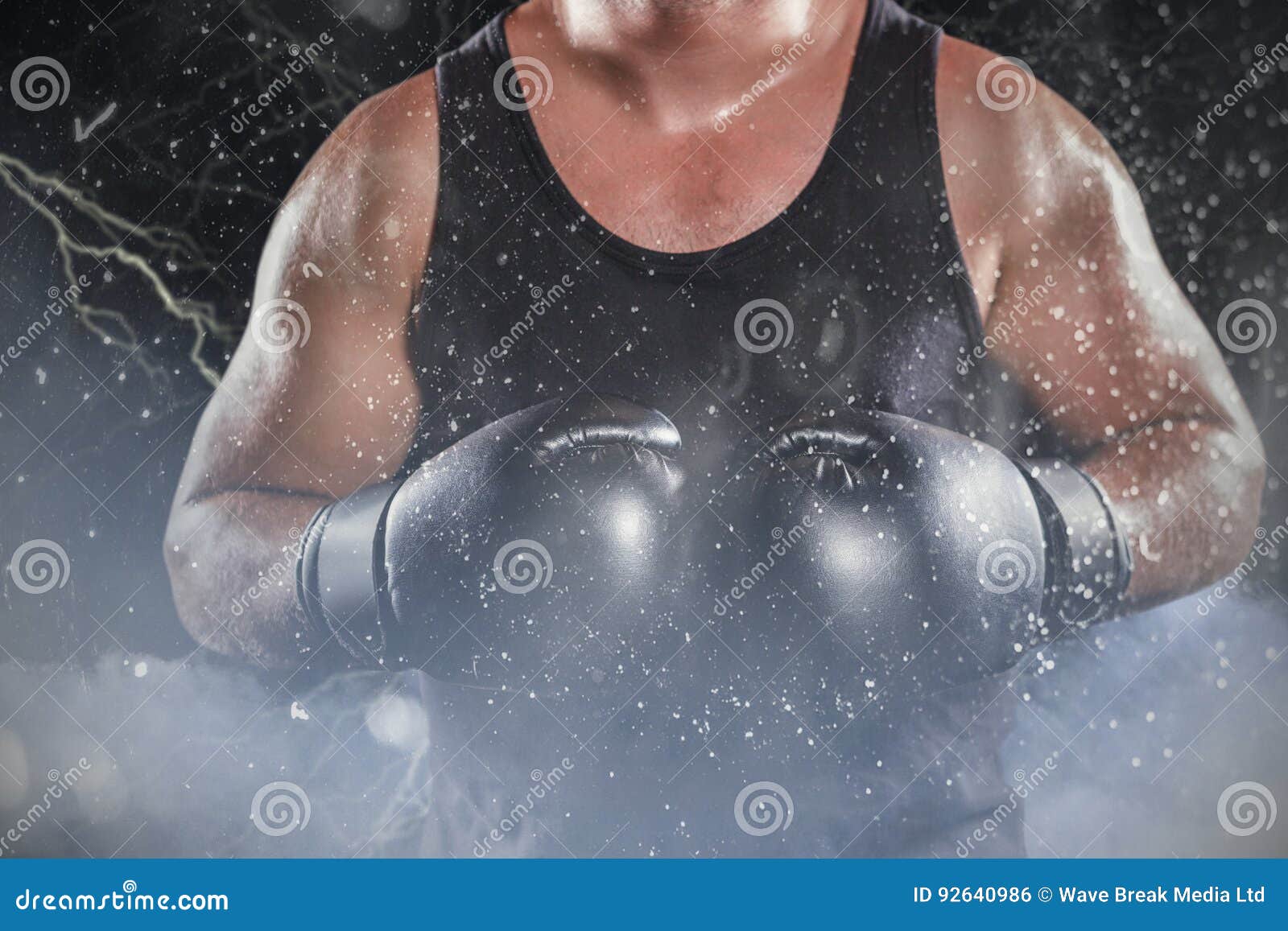 Composite Image of Mid Section of Muscular Boxer Stock Photo - Image of ...
