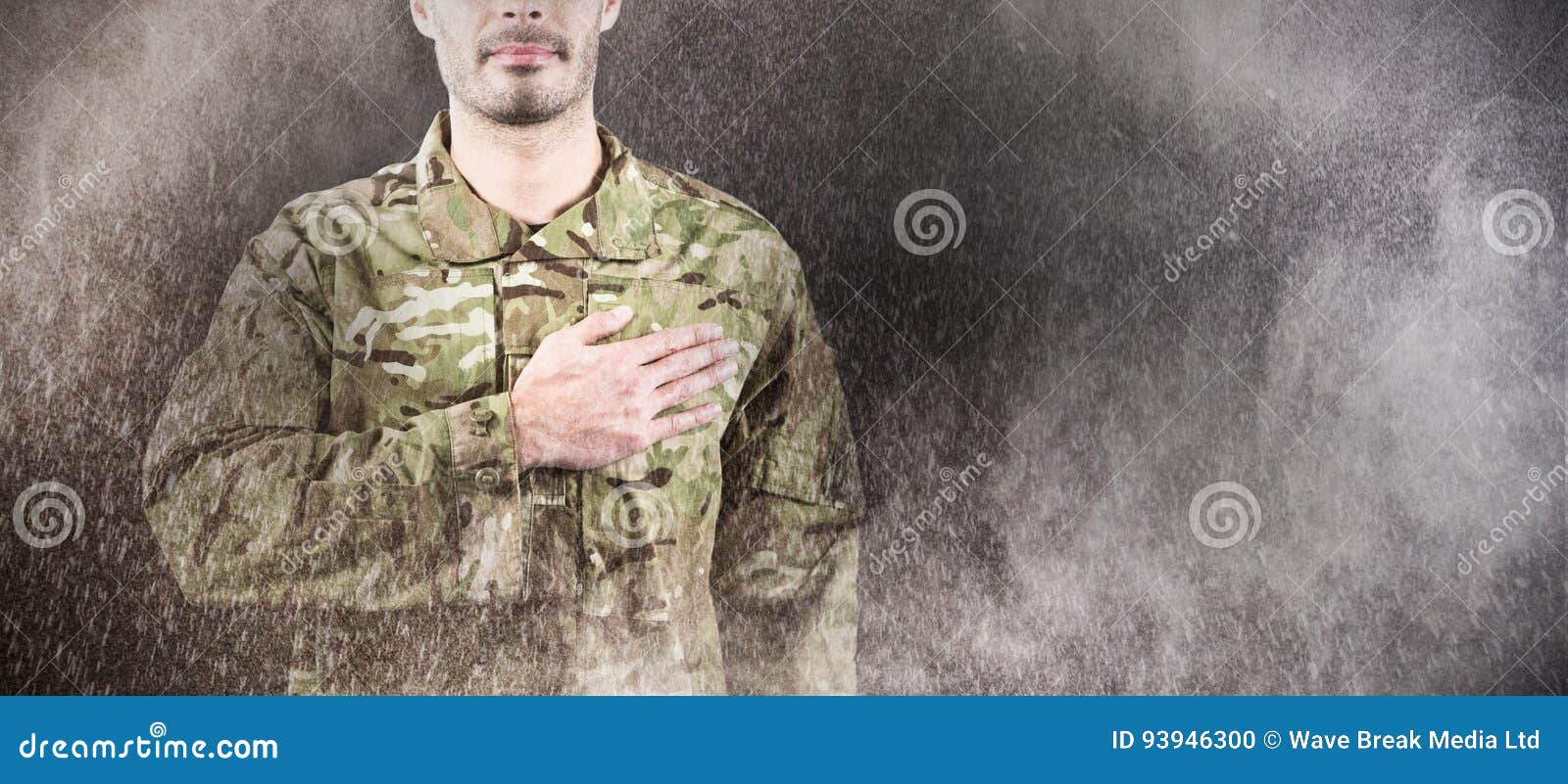 Composite Image of Mid Section of Soldier Taking Oath Stock Photo ...