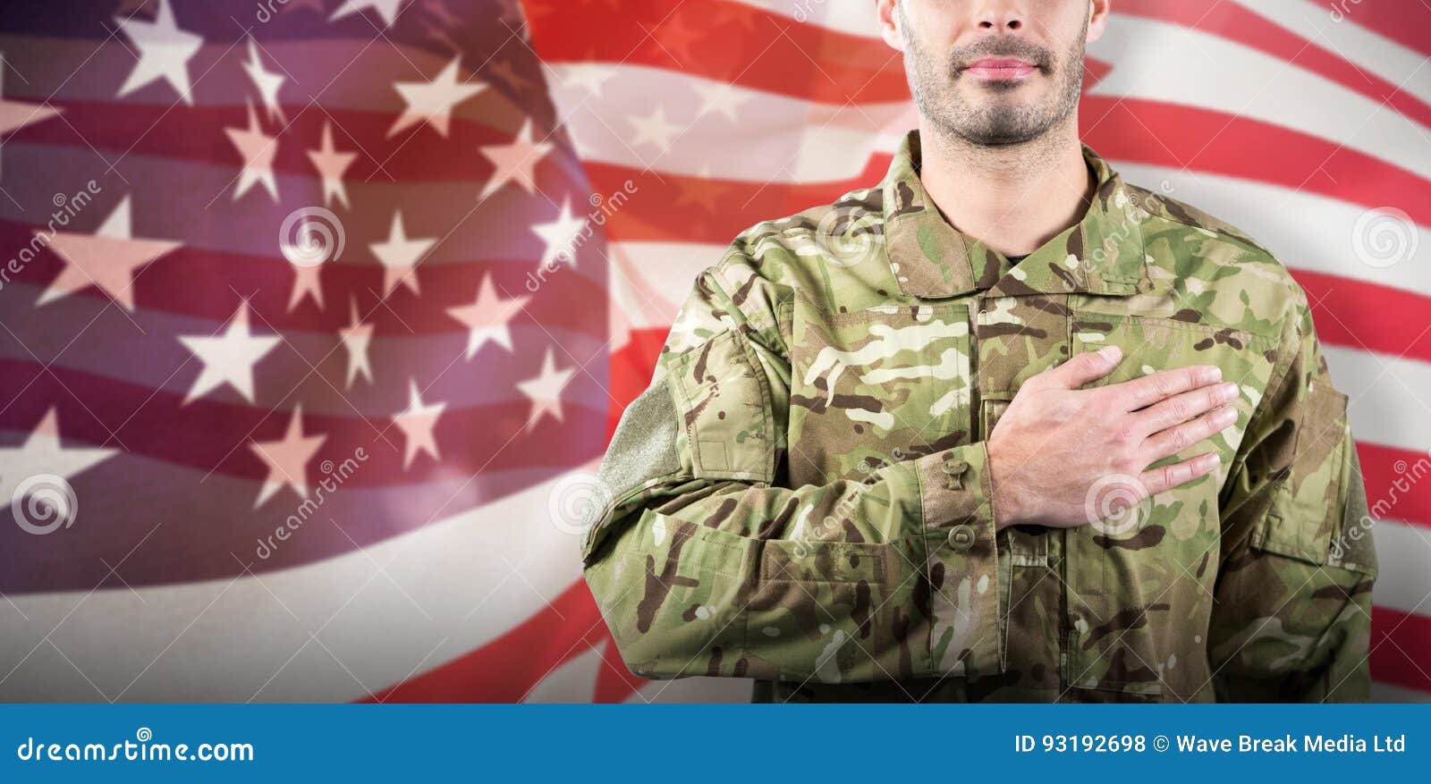 Composite Image of Mid Section of Soldier Taking Oath Stock Photo ...