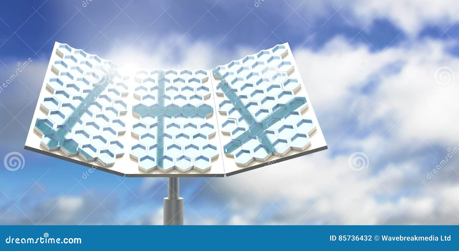Composite Image of Modern Solar Panel with Hexagon Shape Stock Photo ...