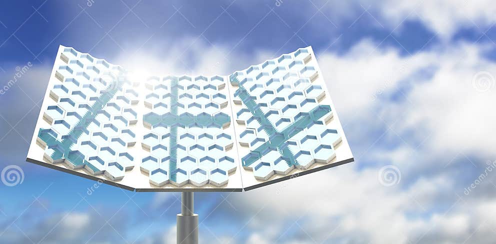 Composite Image of Modern Solar Panel with Hexagon Shape Stock Photo ...
