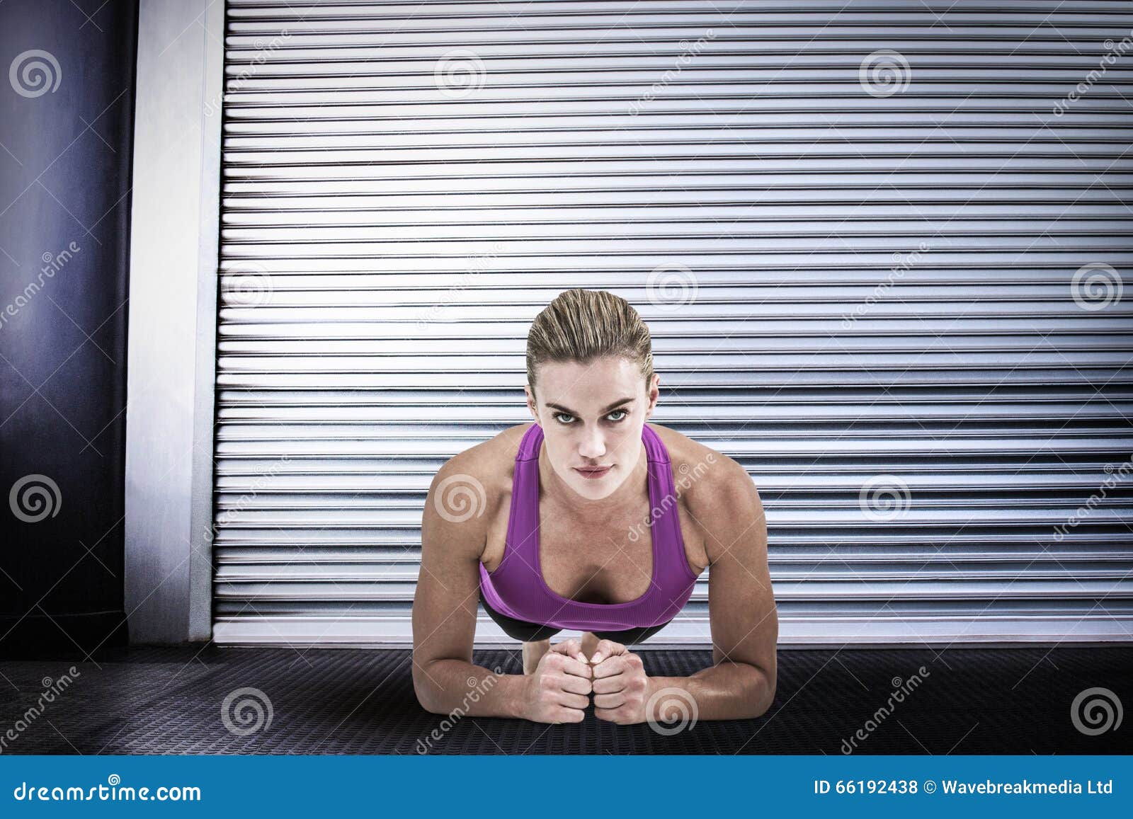 Composite Image of Muscular Woman Doing Push Ups Stock Photo - Image of ...
