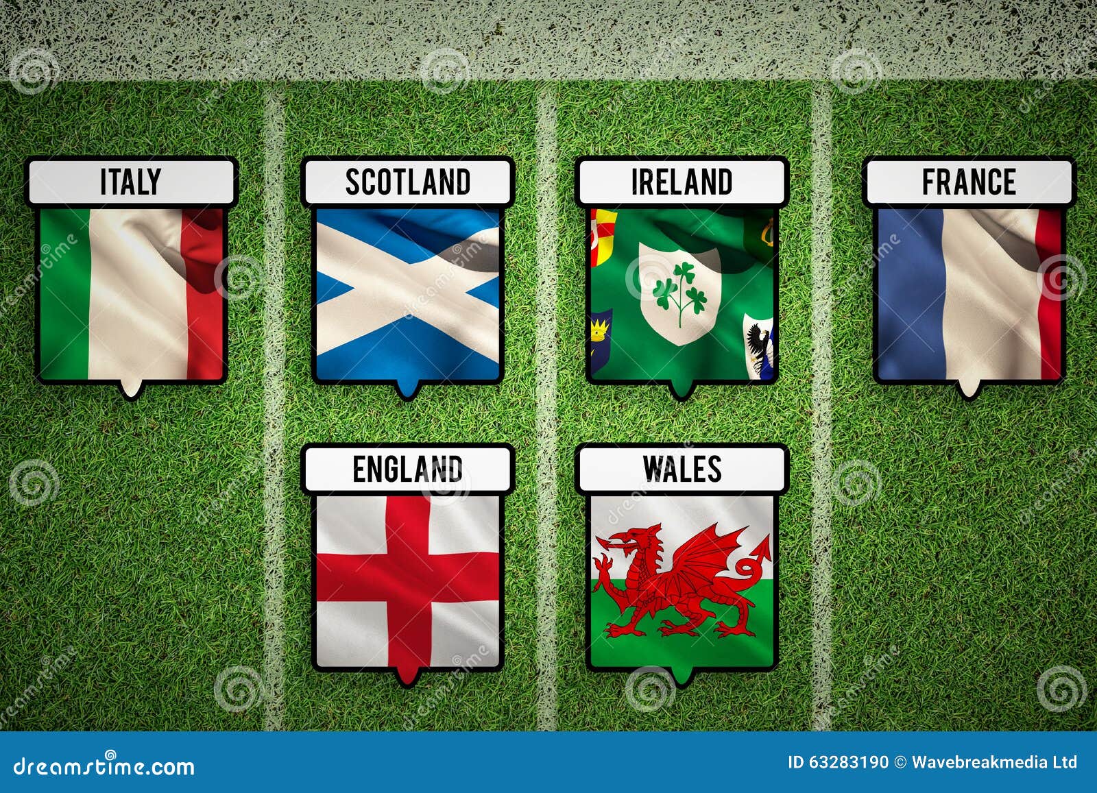 Composite Image of 6 Nations Teams Flags Stock Illustration ...