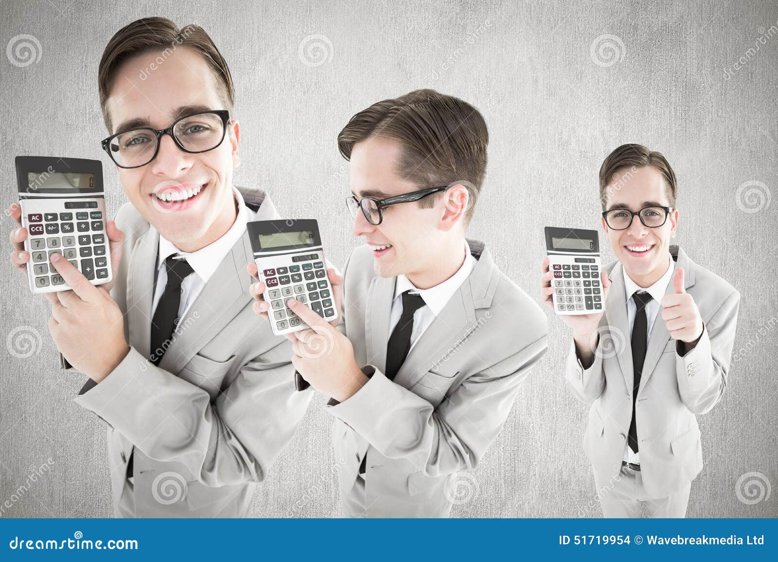 Composite Image of Nerd with Calculator Stock Photo - Image of banking ...