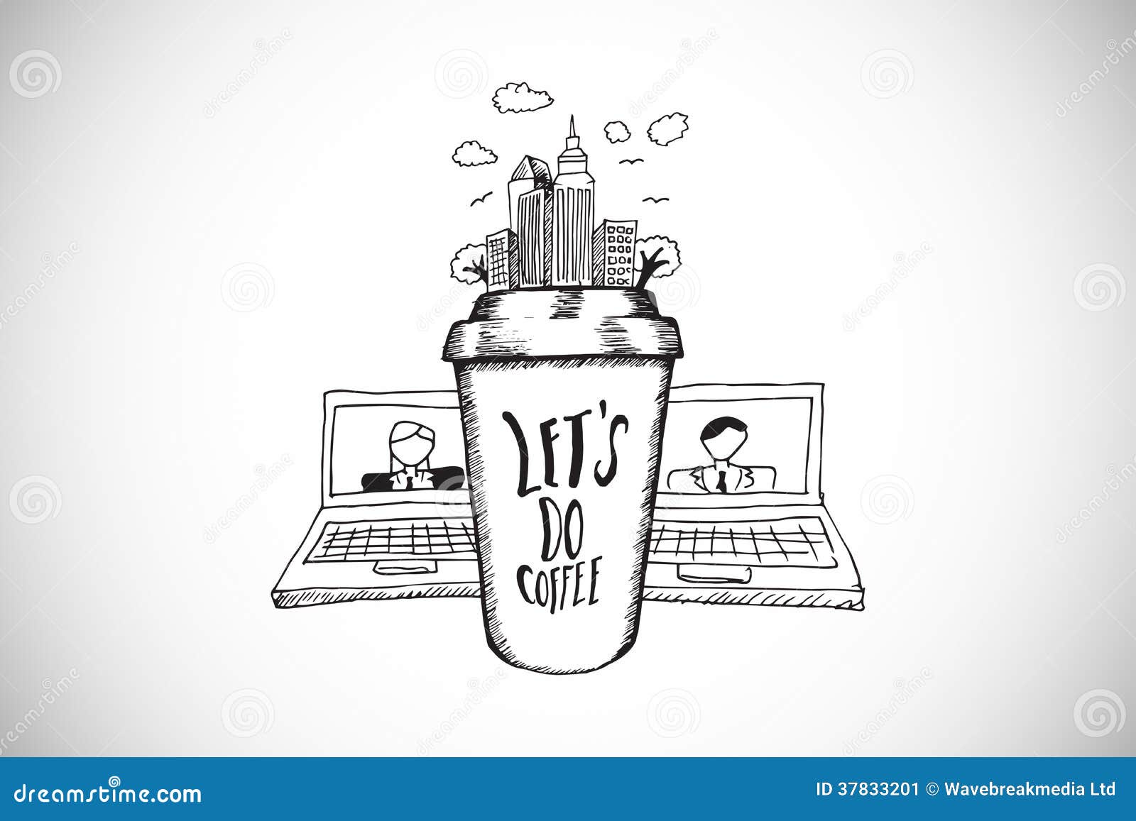 Composite Image of Networking Concept Doodle Stock Illustration ...