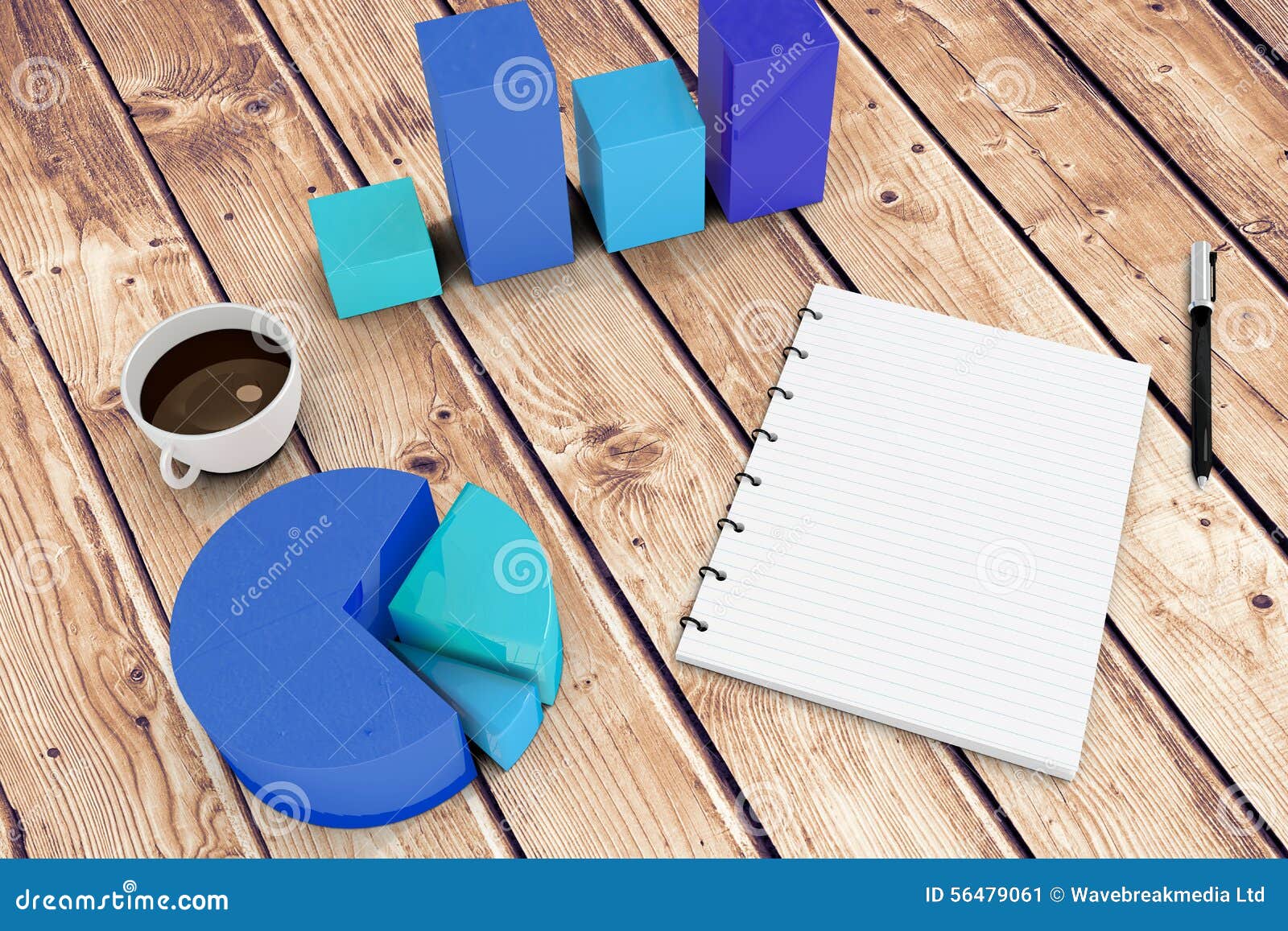 Composite Image of Notepad with Graphs Stock Illustration ...