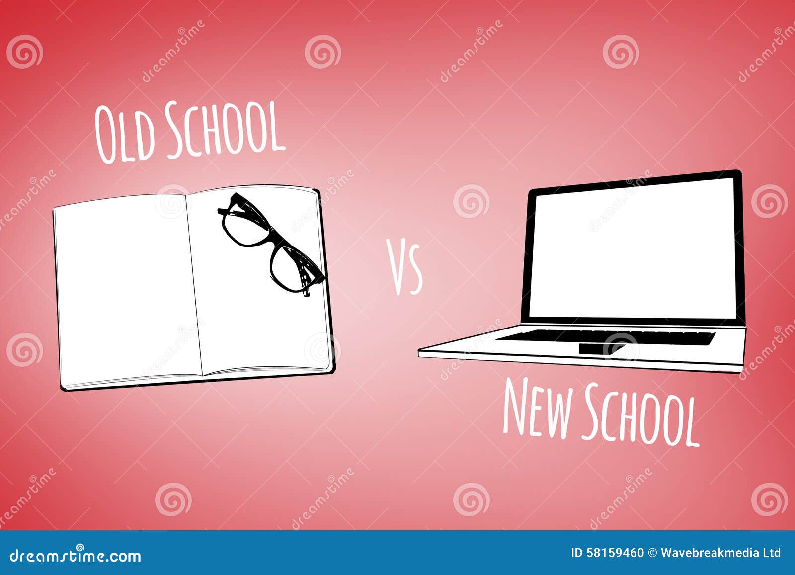 Composite Image of Old School Vs New School Stock Illustration ...