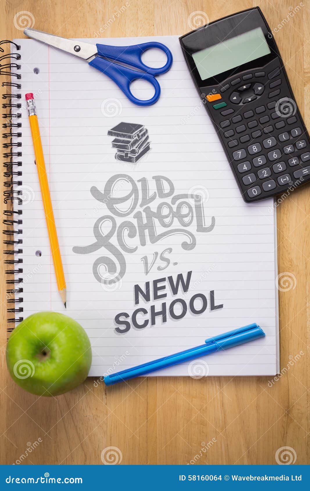 Composite Image of Old School Vs New School Stock Photo - Image of ...