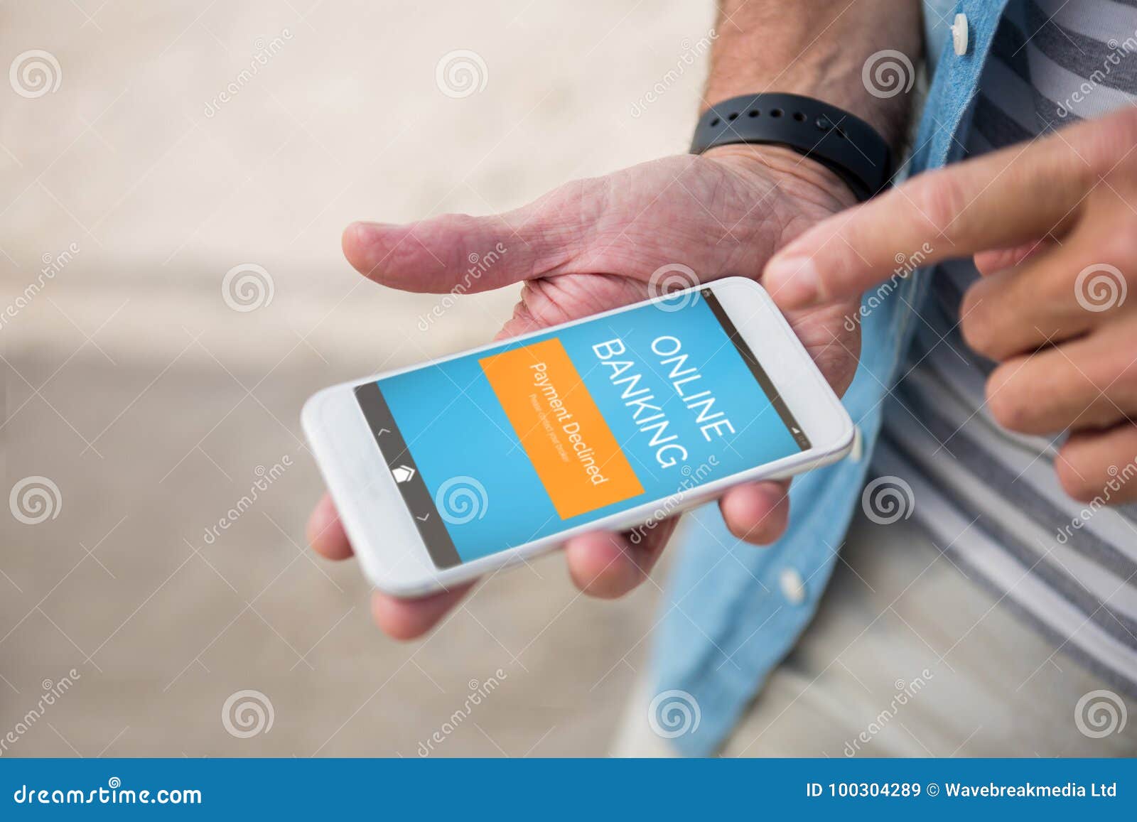 Composite Image of Online Banking Text on Mobile Screen Stock Image ...