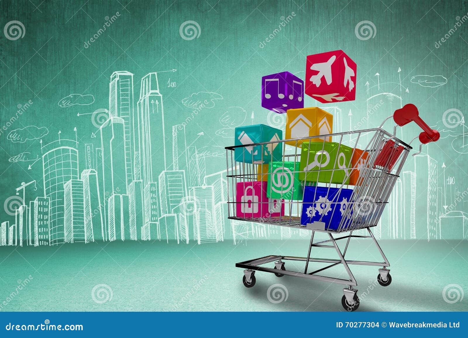 Composite Image of Online Shopping Concept Stock Illustration ...
