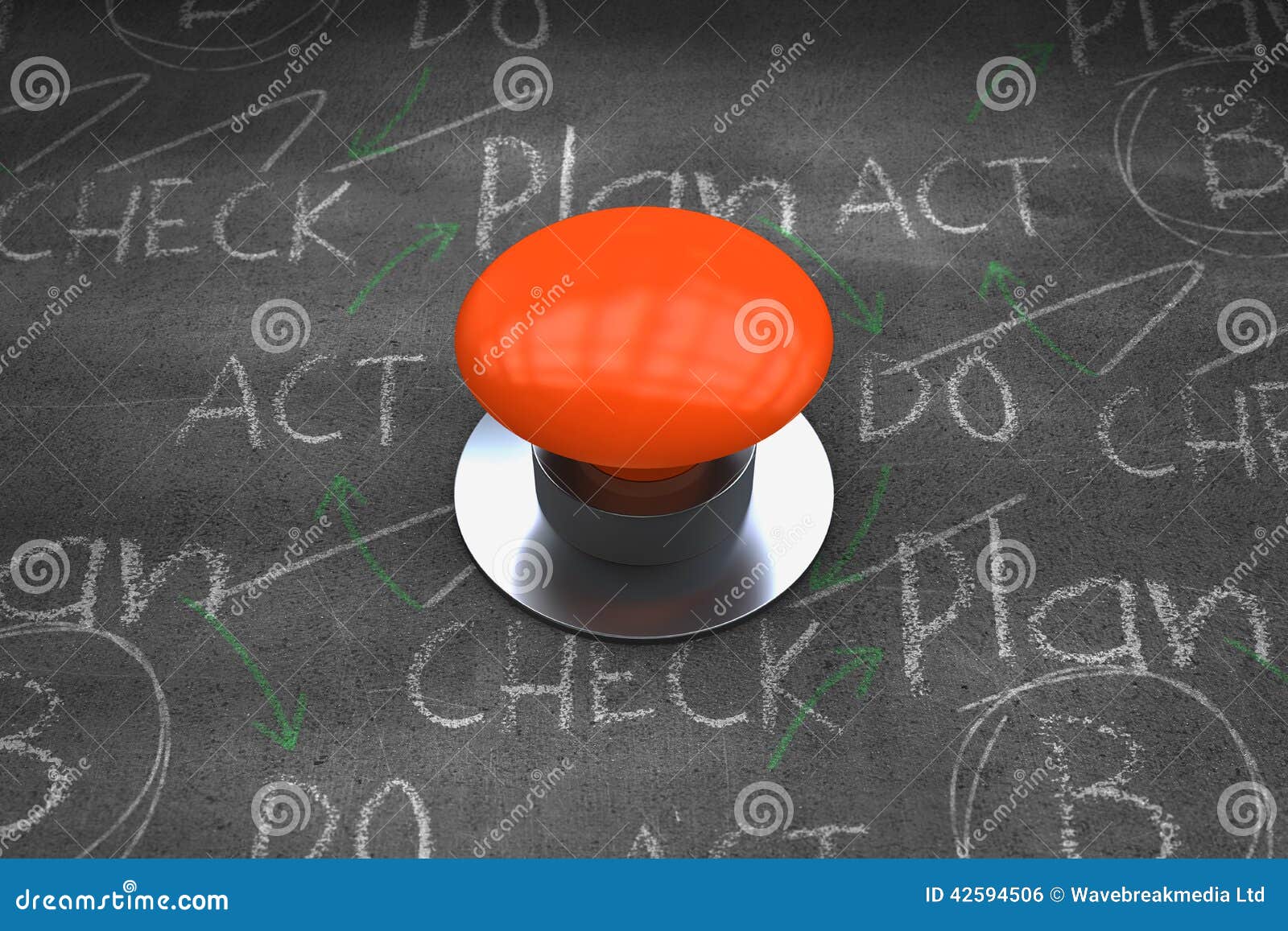 Composite Image of Orange Push Button Stock Illustration - Illustration ...