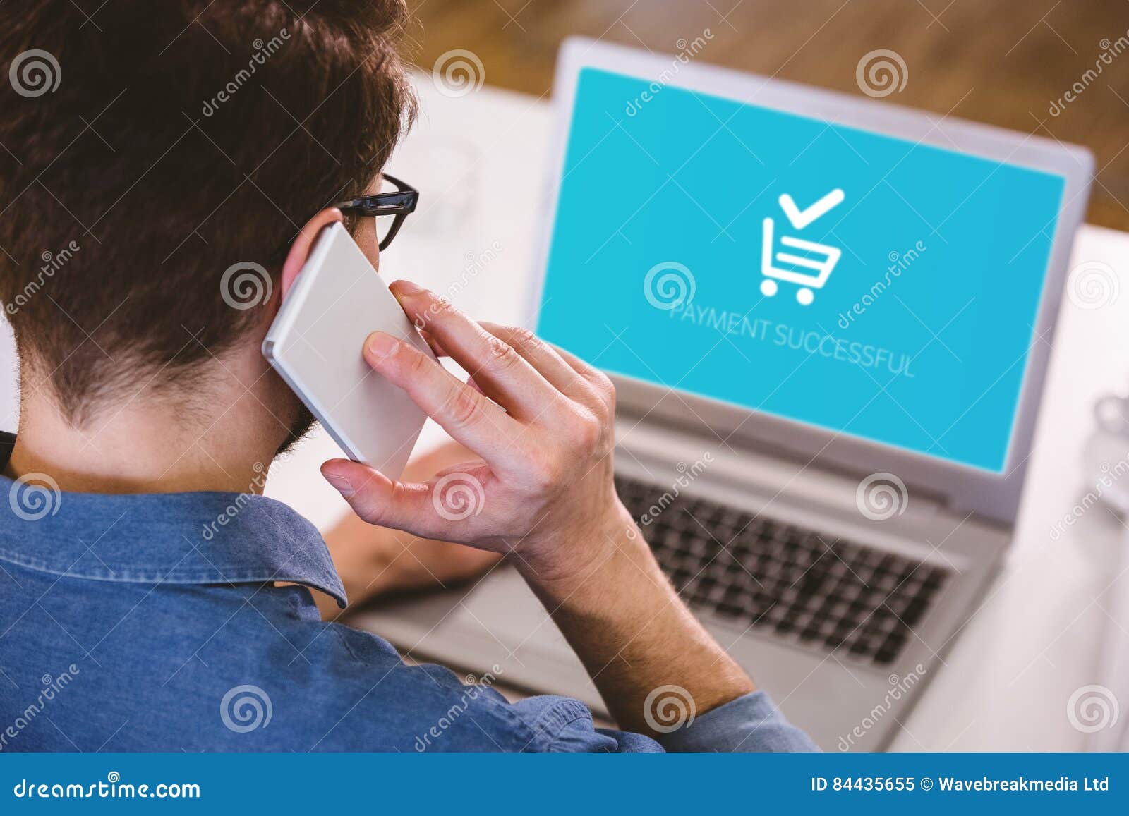 Composite Image of Payment Successful Screen Stock Image - Image of ...