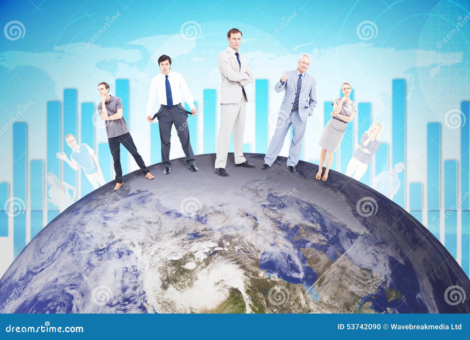 Composite Image of People Standing on Earth Stock Illustration ...