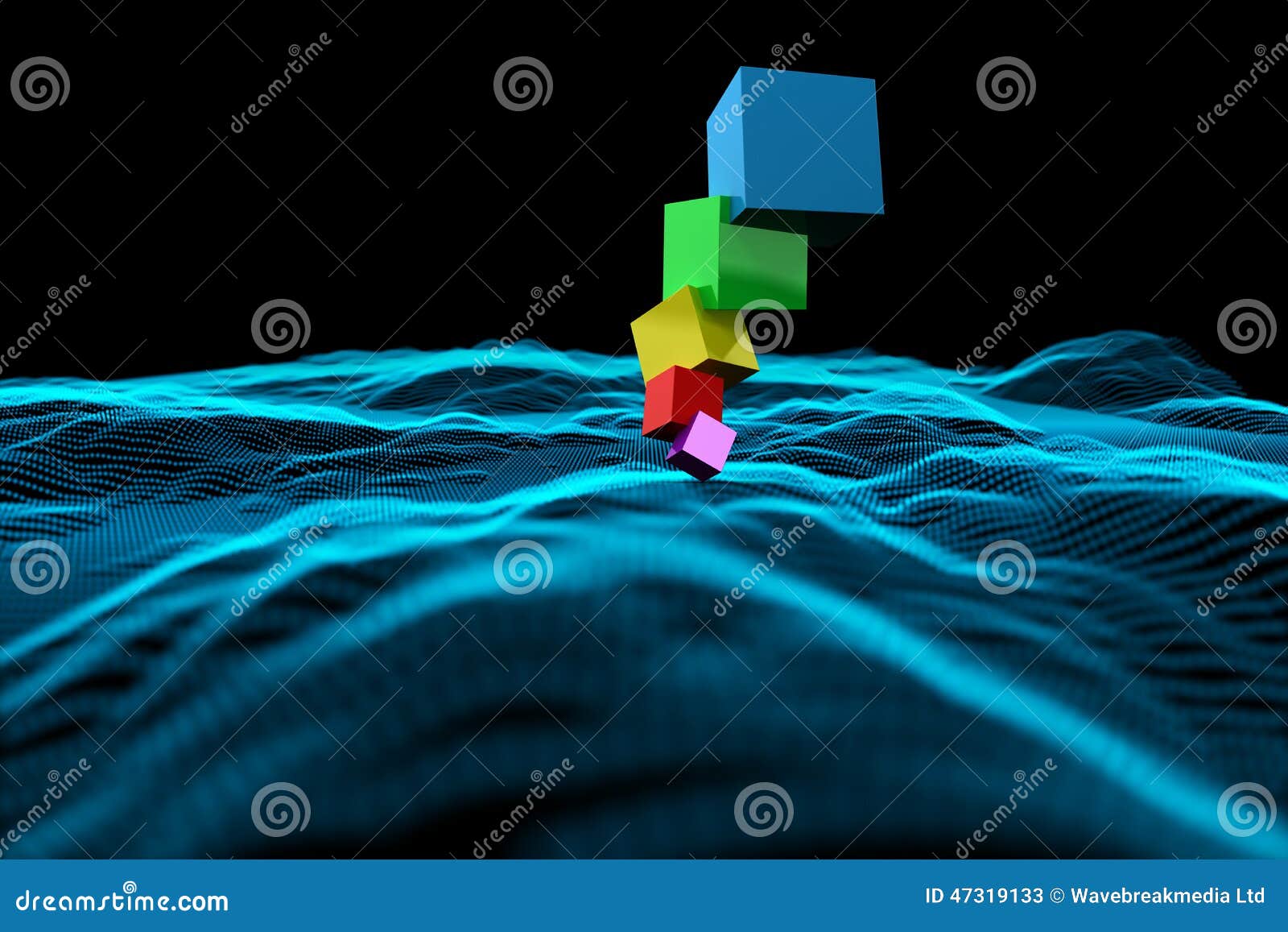 Composite Image of Pile of 3d Colourful Cubes Stock Illustration ...