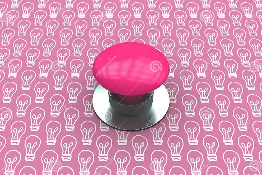 Composite Image of Pink Push Button Stock Illustration - Illustration ...