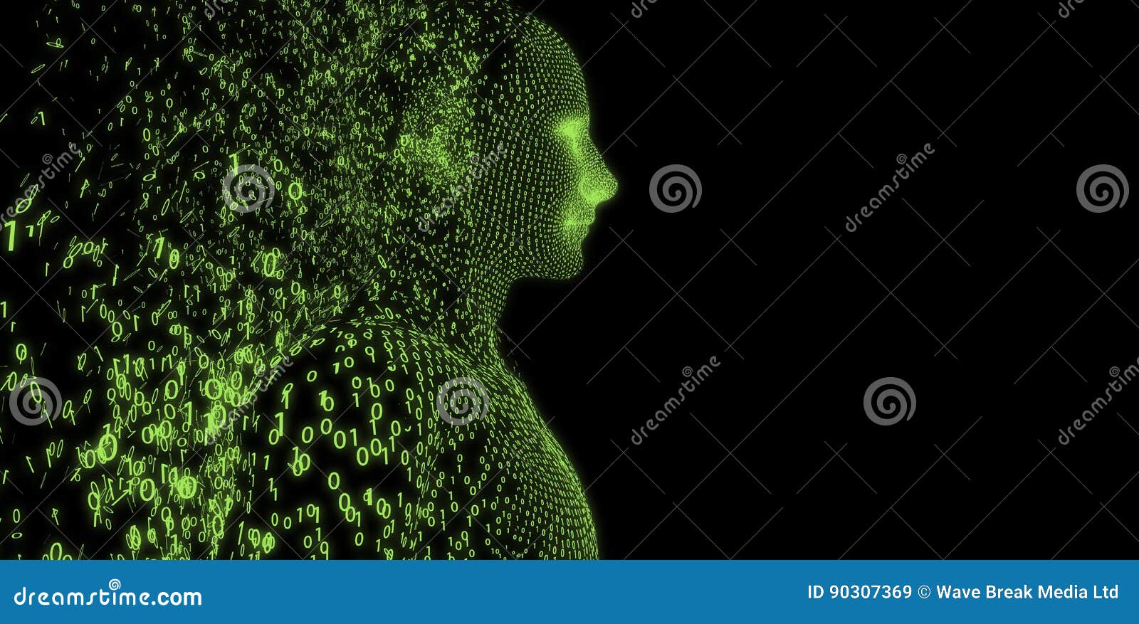 Composite Image of Profile View of Pixelated 3d Male Stock Illustration ...