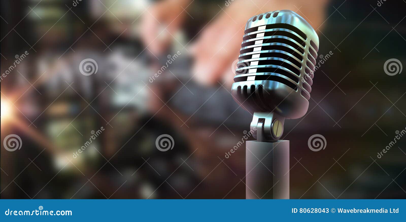 Composite Image of Retro Microphone Stock Image - Image of adult ...