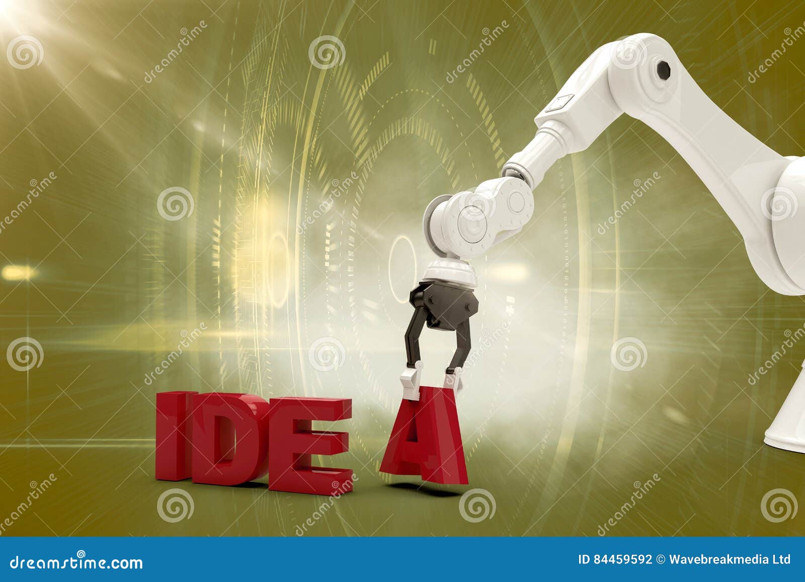 Composite Image of Robotic Arm Arranging Idea Text 3d Stock Photo ...