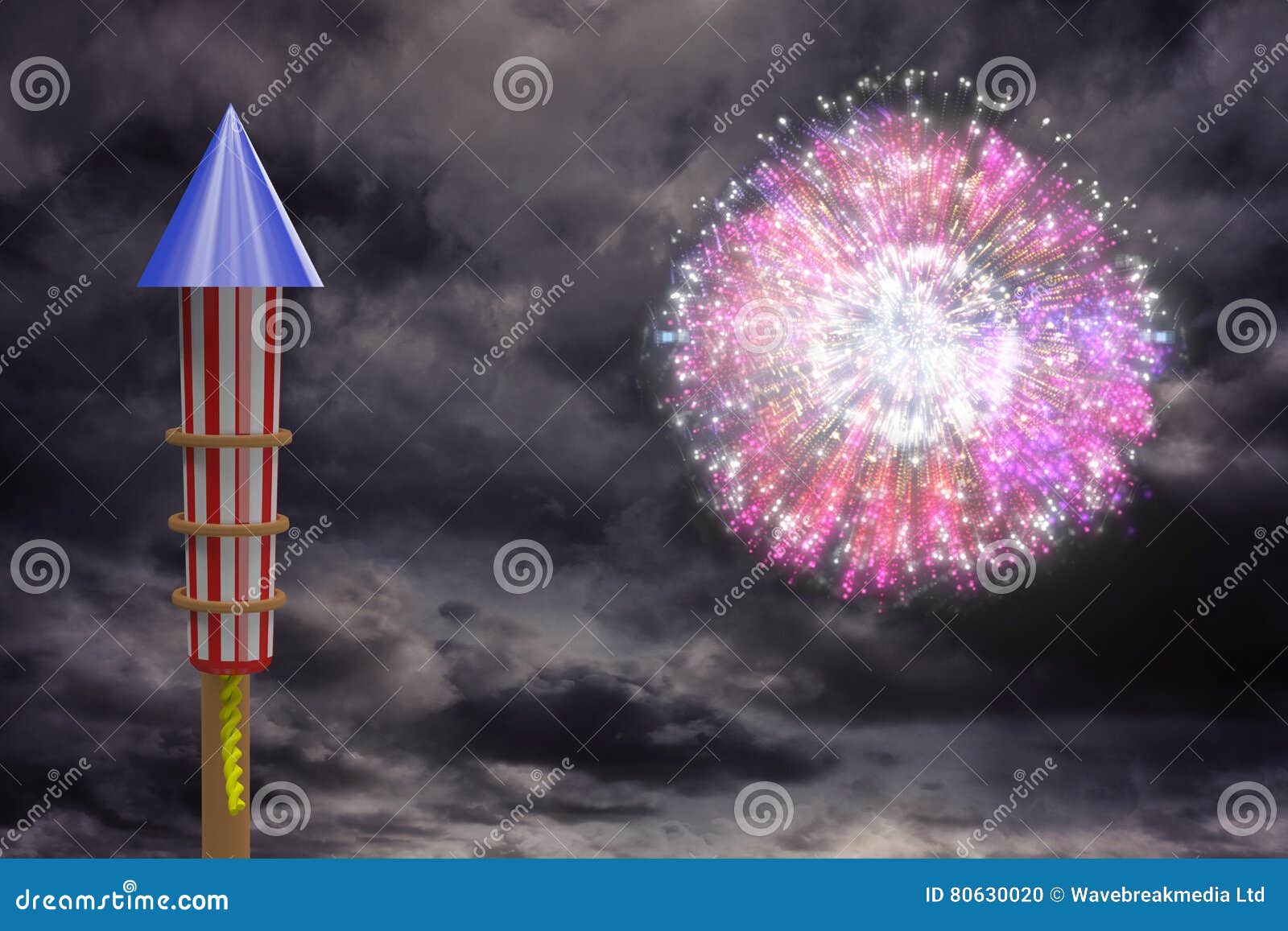 Composite Image of Rocket for Fireworks Stock Illustration ...