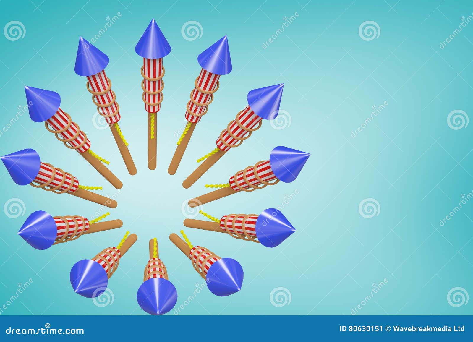 Composite Image of Rockets for Fireworks Stock Illustration ...