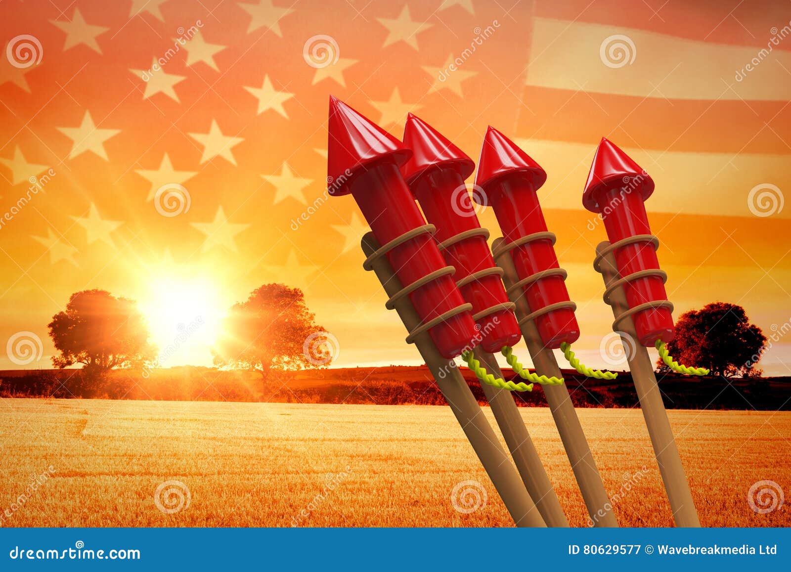 Composite Image of Rockets for Fireworks Stock Image - Image of digital ...