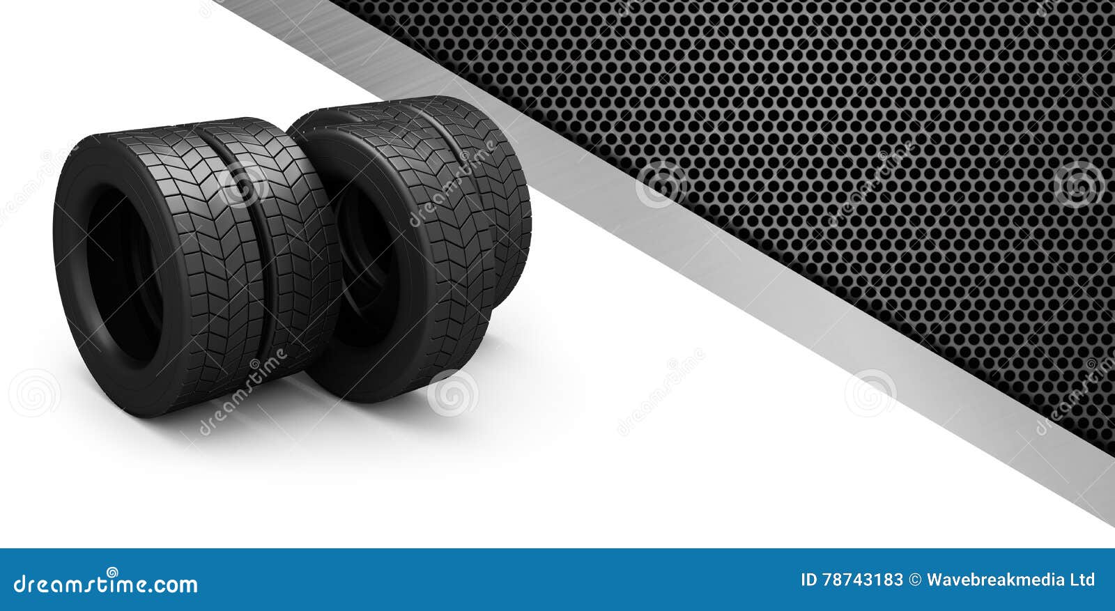Composite Image of Row of Tyres Stock Illustration - Illustration of ...