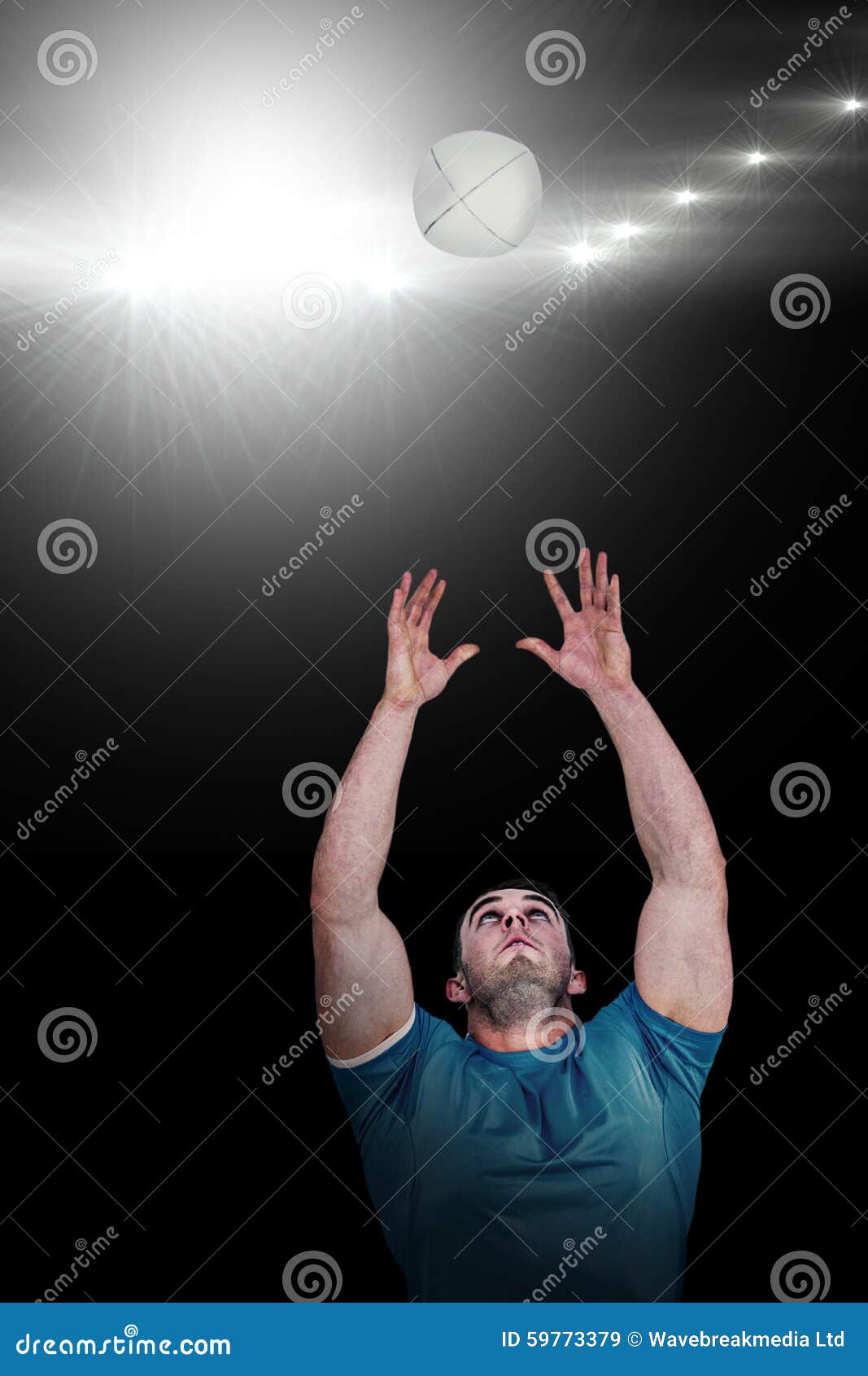 Composite Image of Rugby Player Catching the Ball Stock Image - Image ...