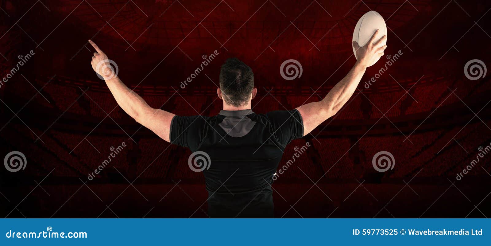 Composite Image of Rugby Player Celebrating with the Ball Stock Image ...