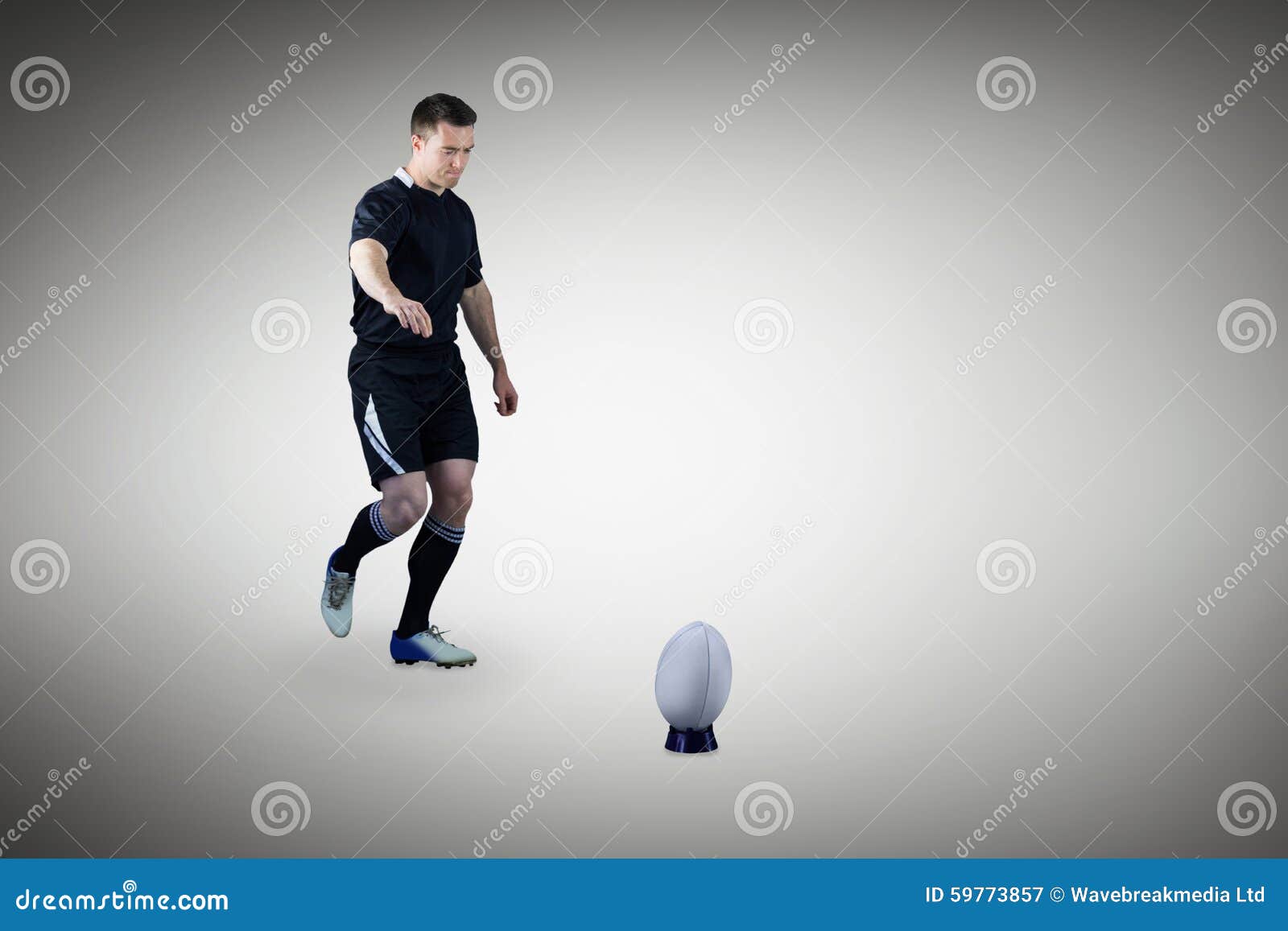 Composite Image of Rugby Player Doing a Drop Kick Stock Image - Image ...