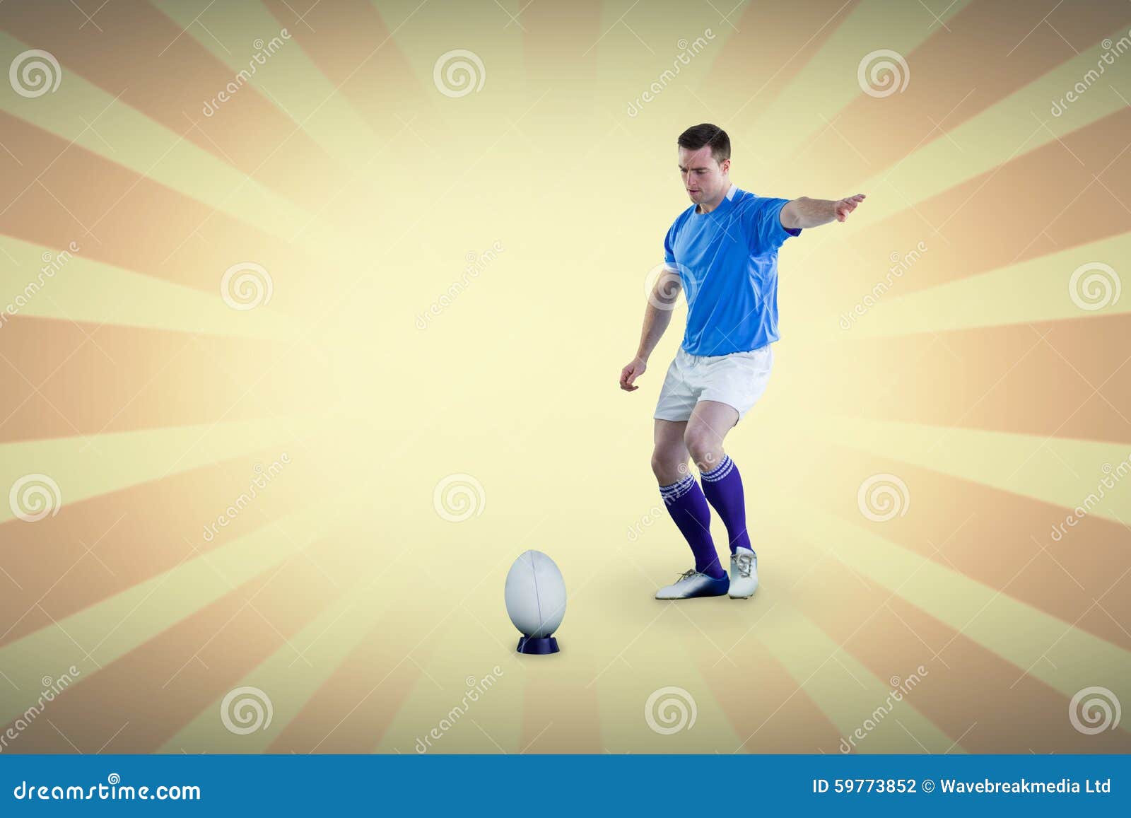 Composite Image of Rugby Player Doing a Drop Kick Stock Photo - Image ...