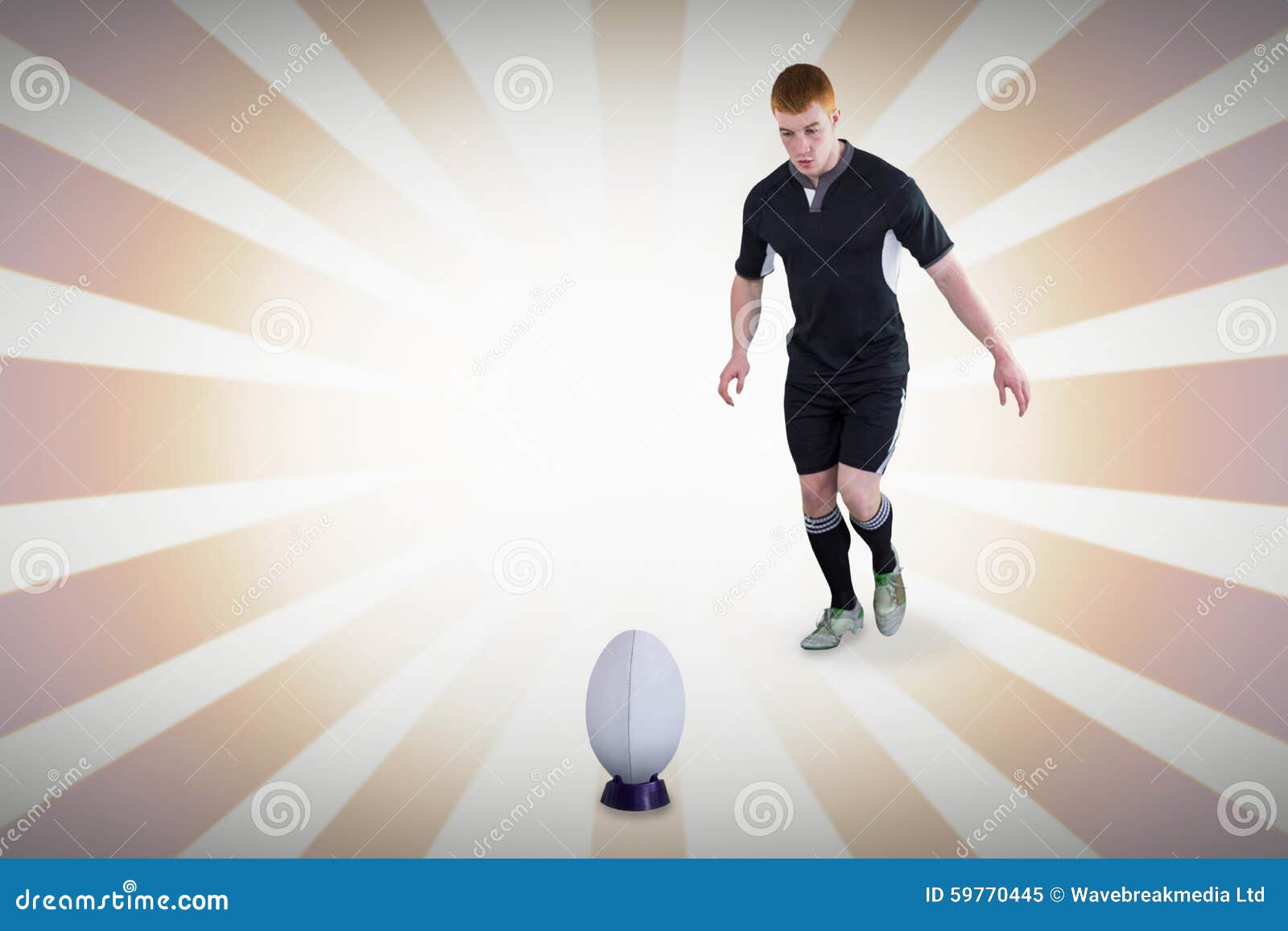 Composite Image of Rugby Player Doing a Drop Kick Stock Image - Image ...