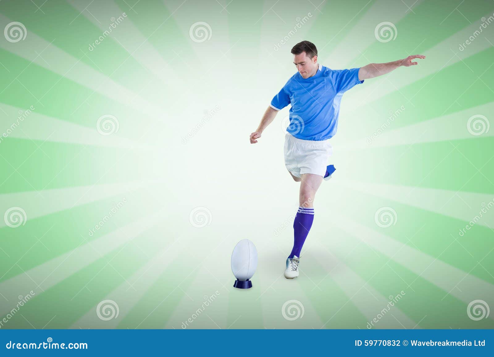 Composite Image of Rugby Player Doing a Drop Kick Stock Photo - Image ...