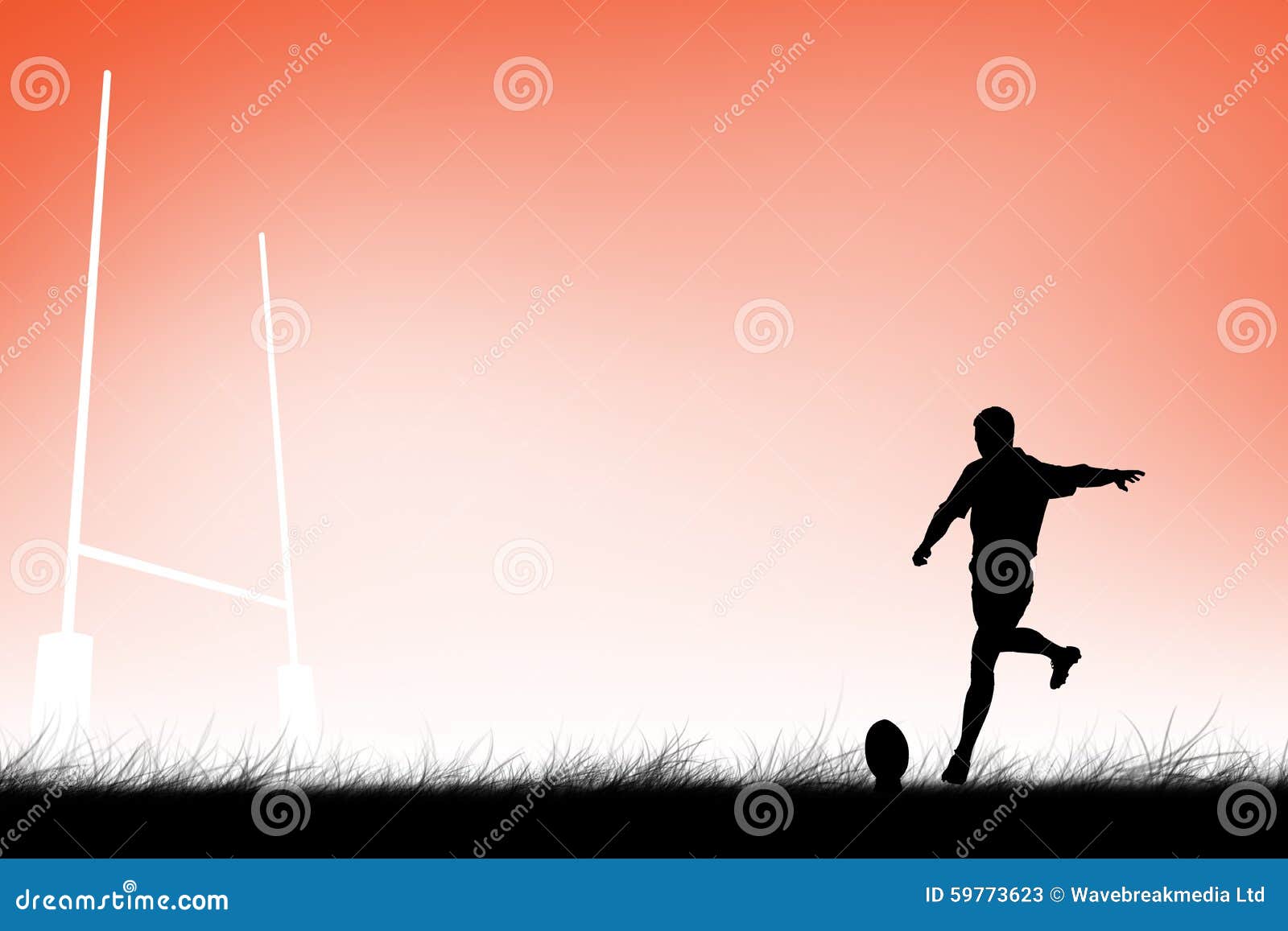 Composite Image of Rugby Player Doing a Drop Kick Stock Image - Image ...