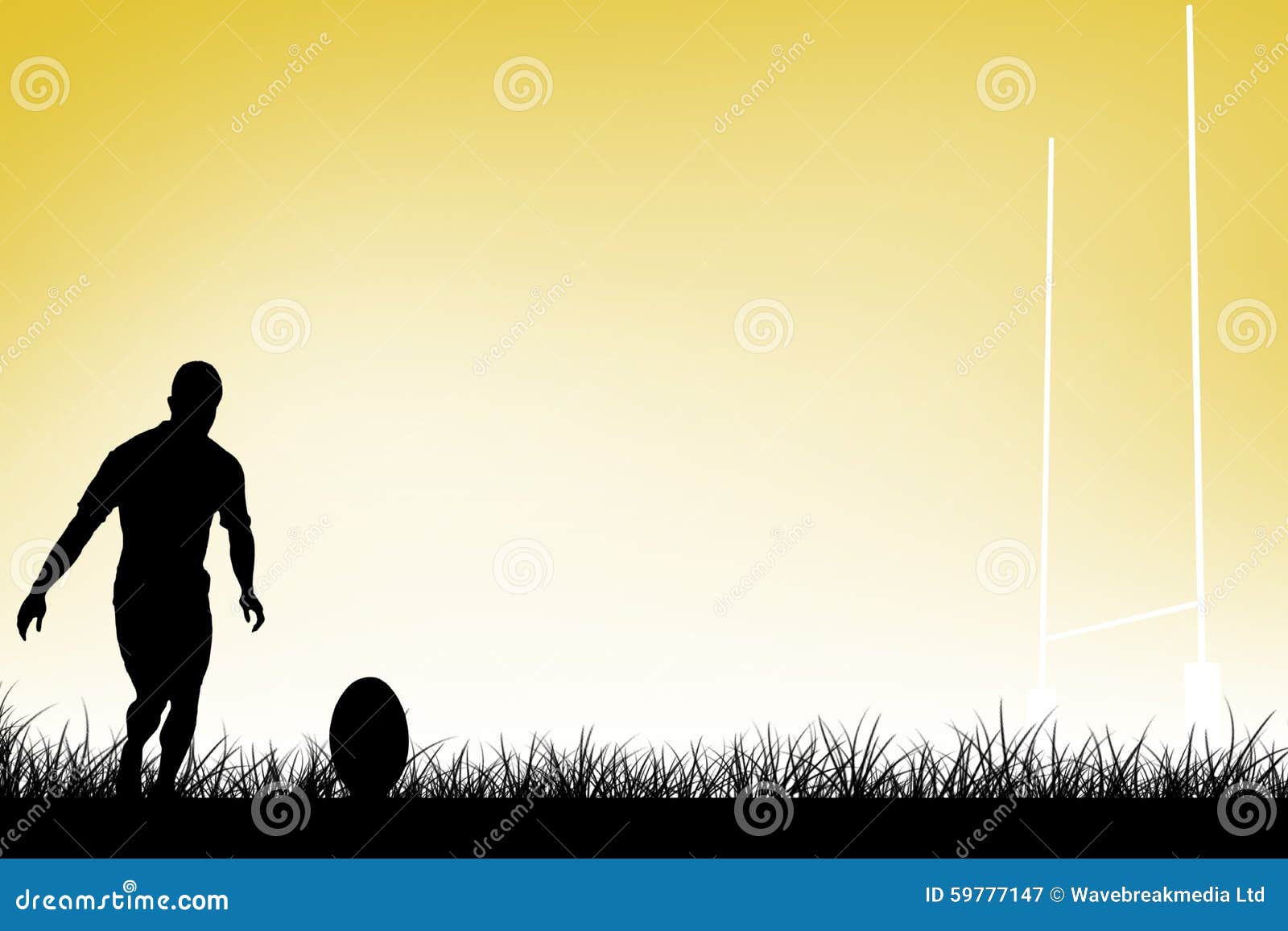 Composite Image of Rugby Player Doing a Drop Kick Stock Illustration ...
