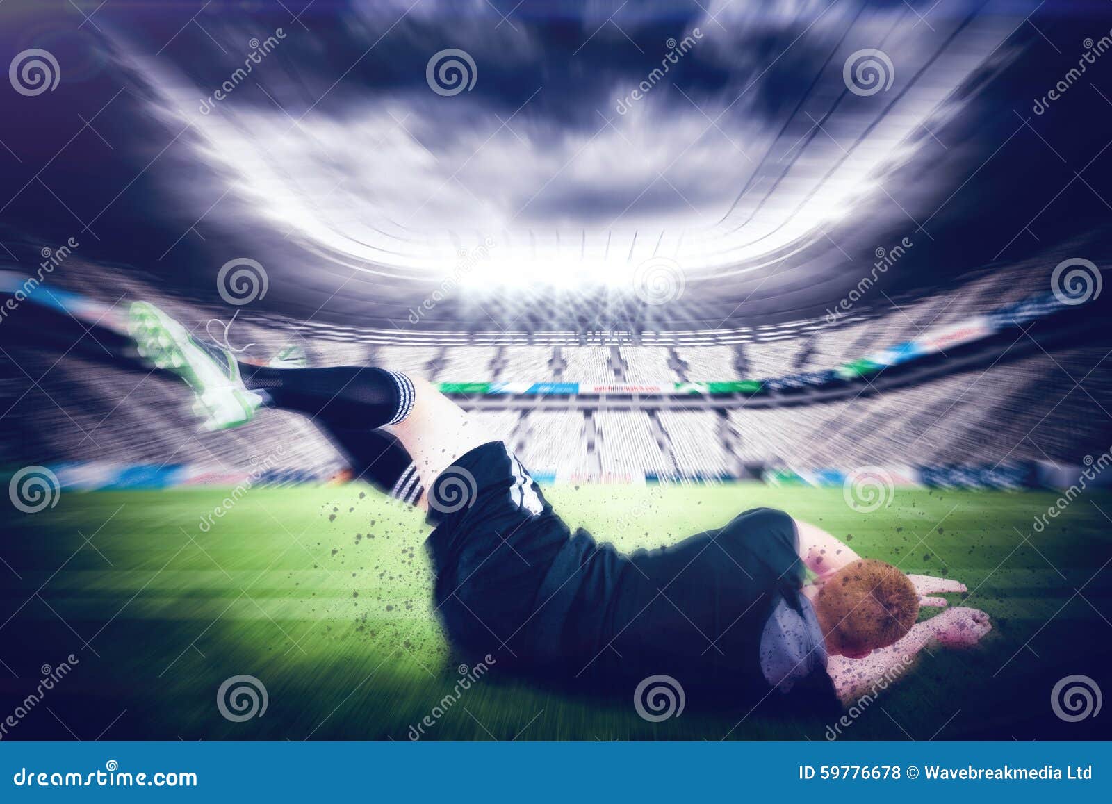 Composite Image of a Rugby Player Scoring a Try Stock Photo - Image of ...