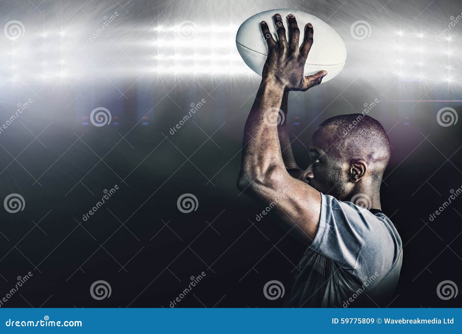 Composite Image of Rugby Player Throwing Ball Stock Image - Image of ...