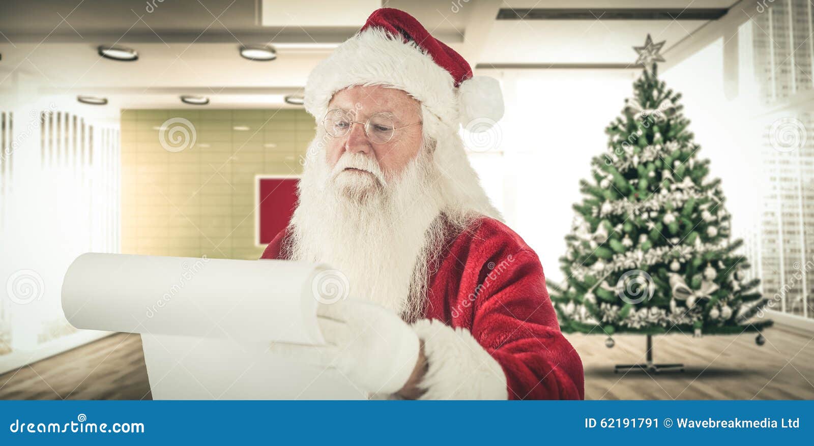 Composite Image of Santa Claus Checking His List Stock Image - Image of ...
